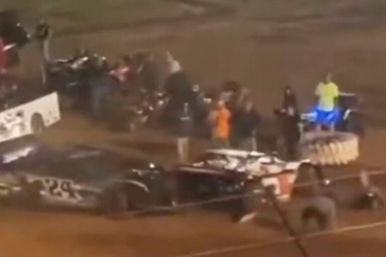 A driver arrested and sanctioned after hitting a car in the pit area ...